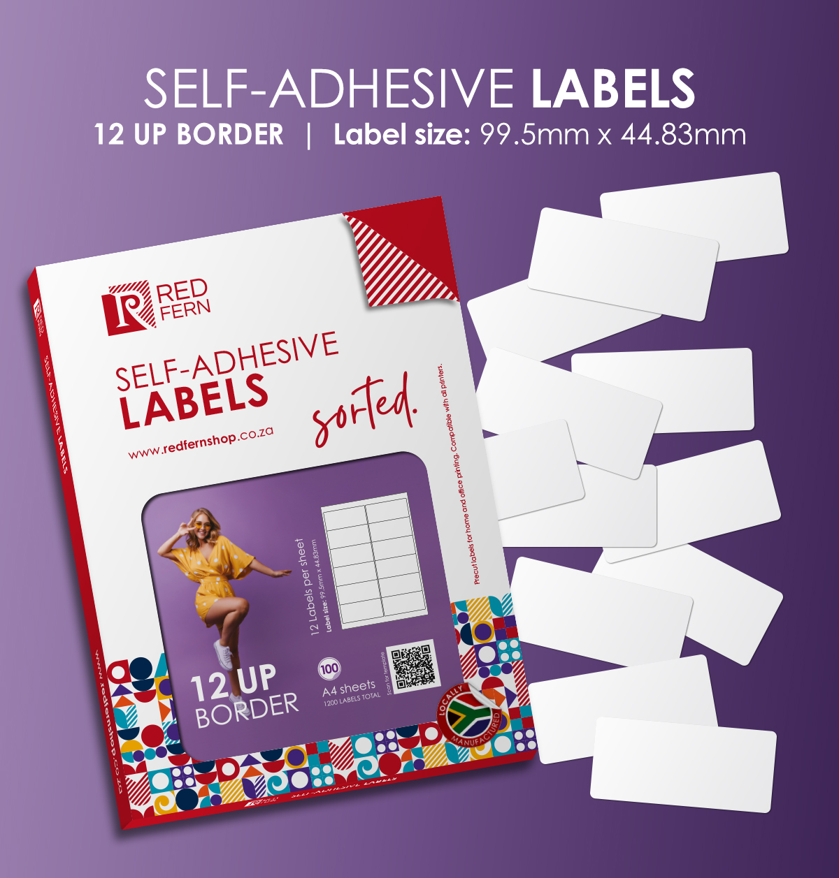 Bordered 12up A4 Self-Adhesive Labels - Redfern | South Afri