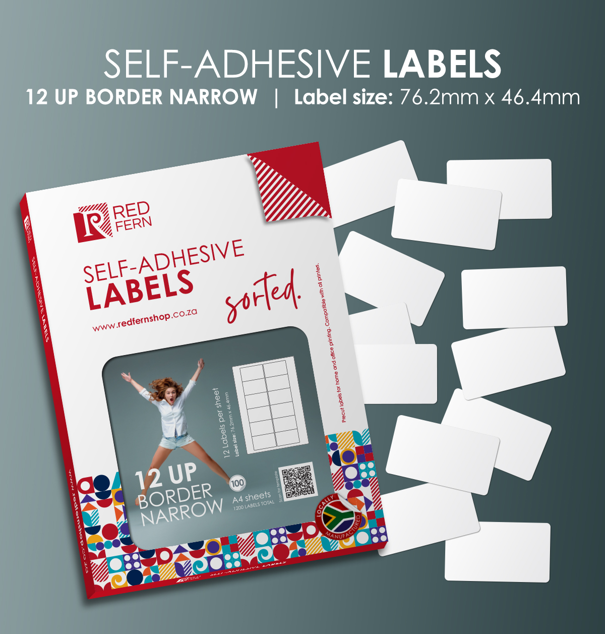 Bordered 12upVF A4 Self-Adhesive Labels - Redfern | South Af