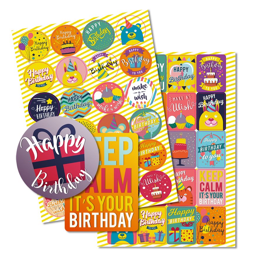 Birthday Stickers - Redfern | Birthday Labels