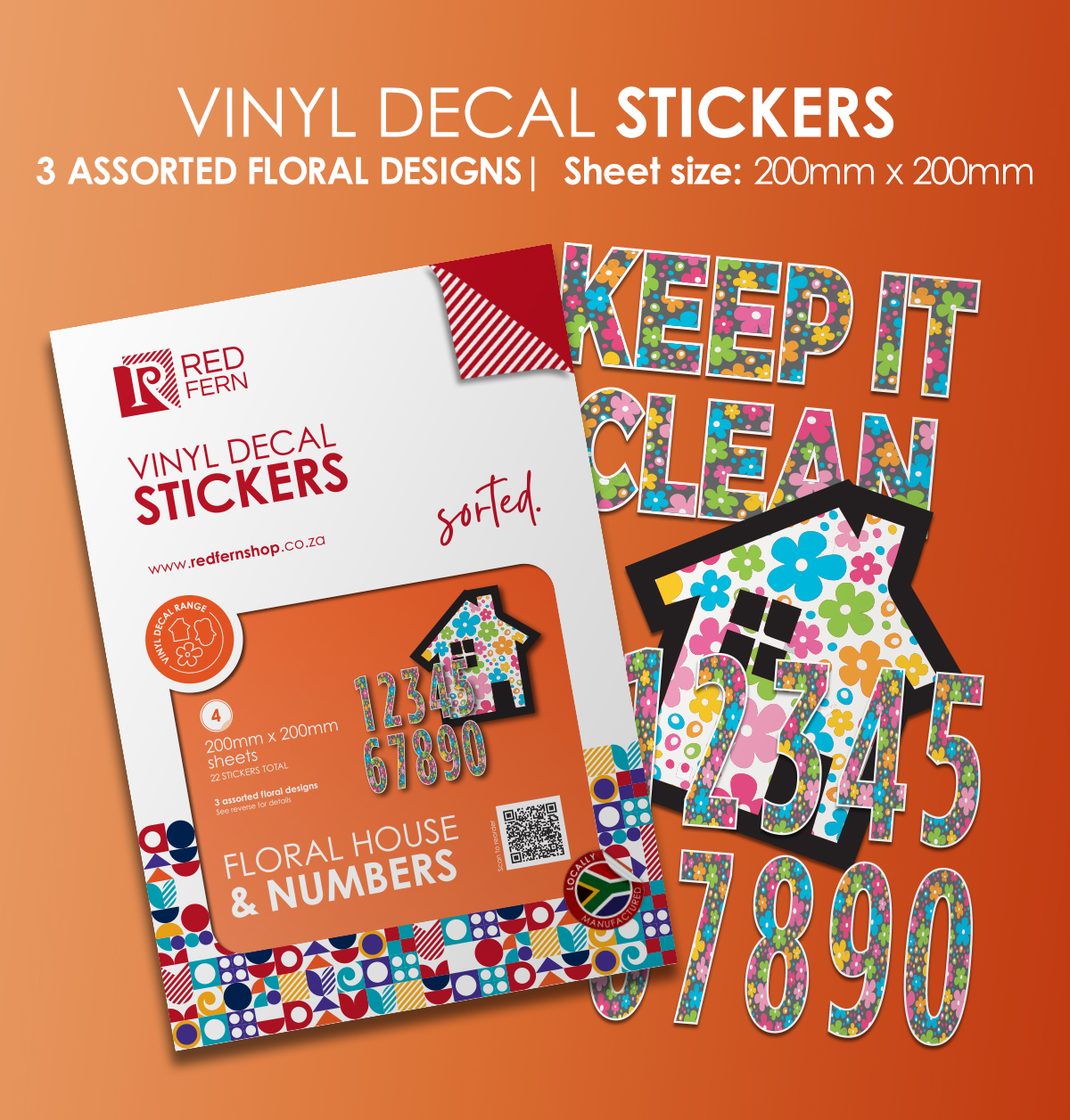 Vinyl Decals – House & Numbers (Floral Theme) - R