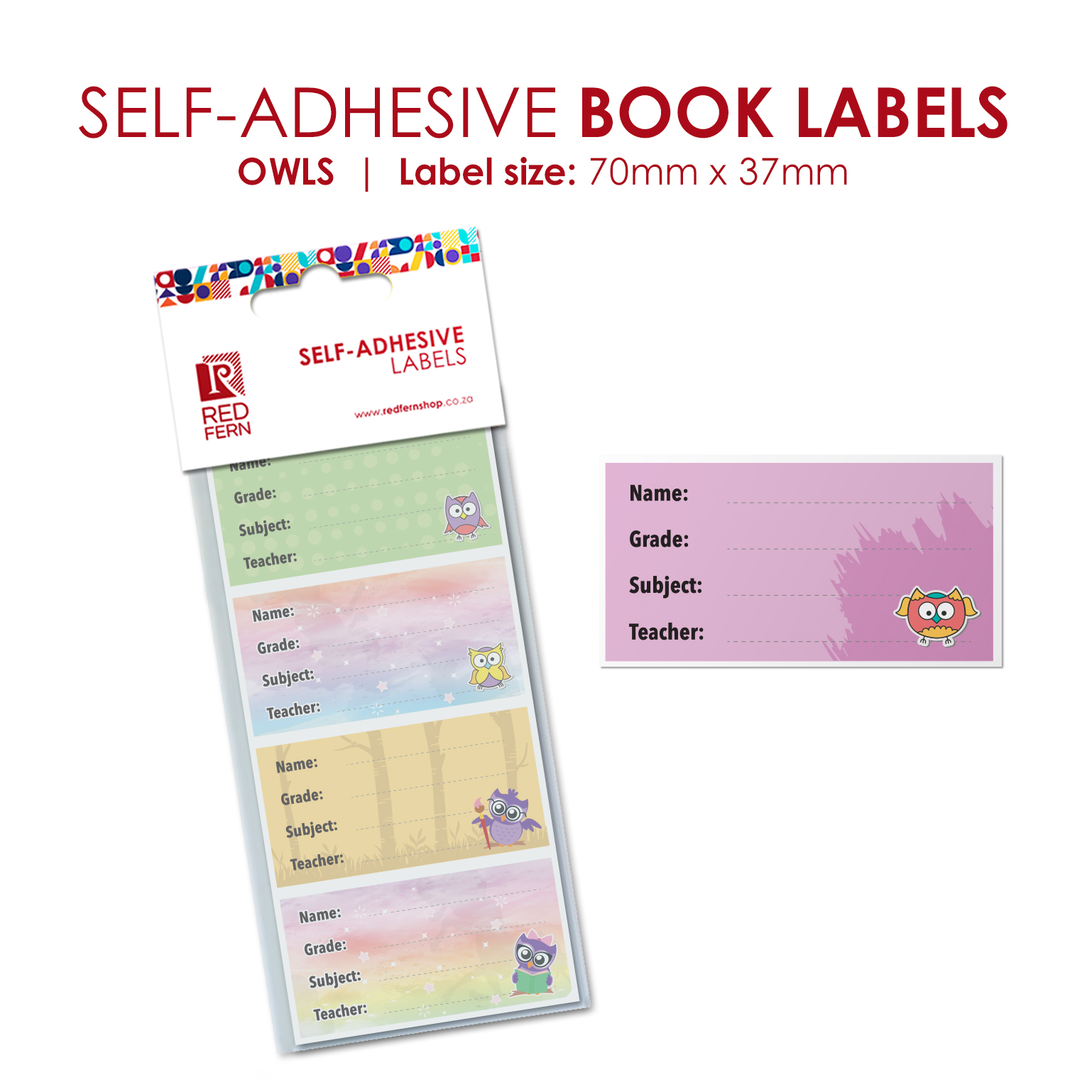 Book Labels (Owls) - Redfern | South Africa